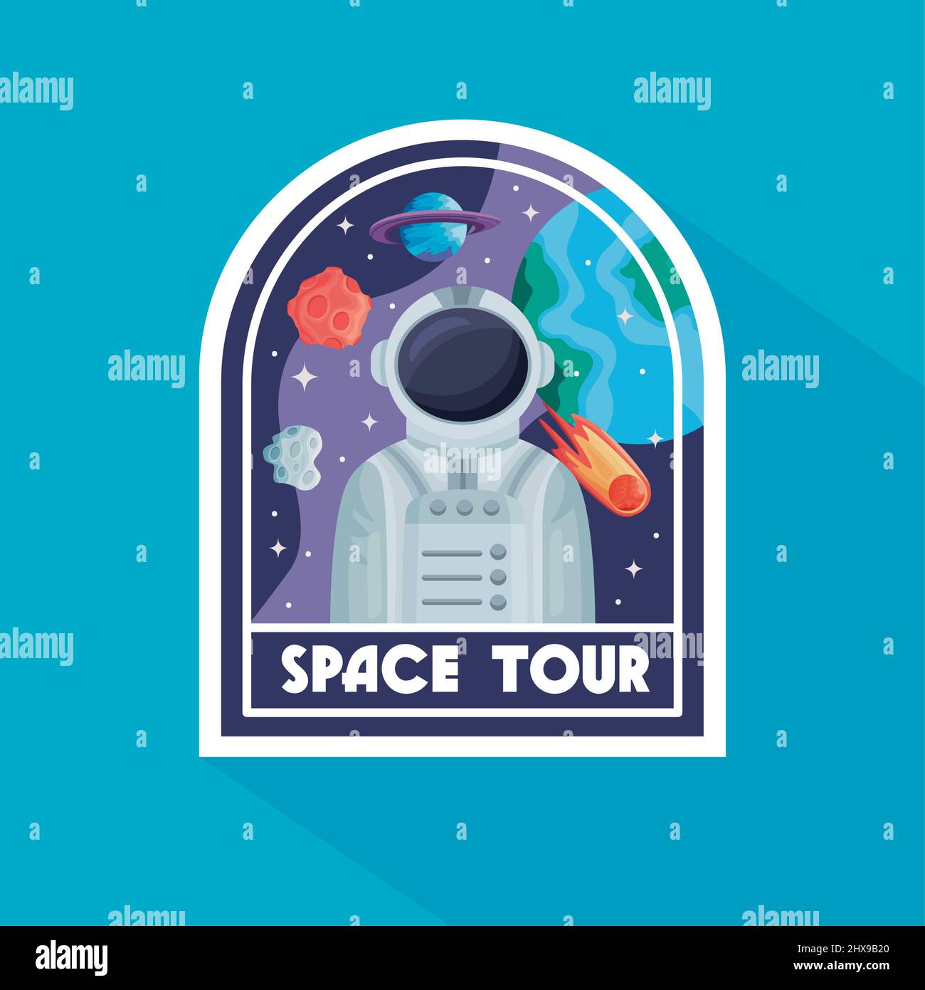 space tour poster with astronaut Stock Vector Image & Art - Alamy