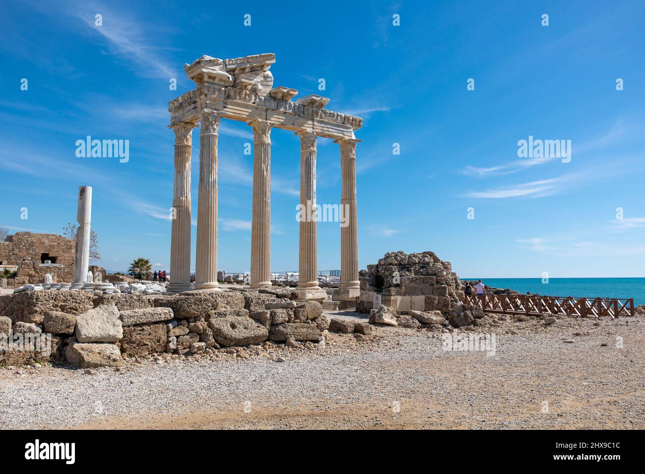 Ruins of the Temple of Apollo in the ancient city of Side, Side ...