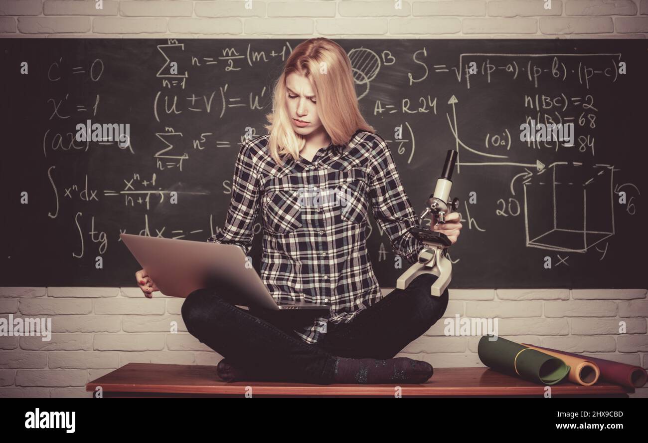 Back to school. Student preparing for university exams. Frustrated ...
