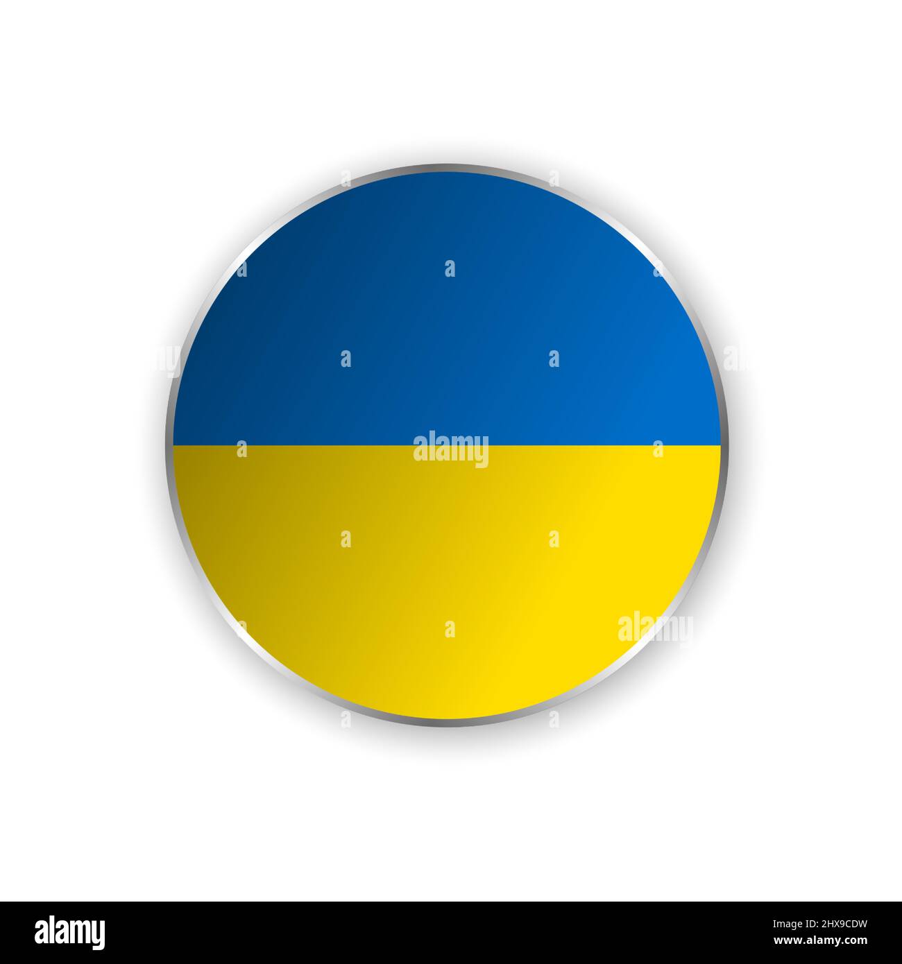 Flag of Ukraine in the shape of a circle. National ukrainian flag ...