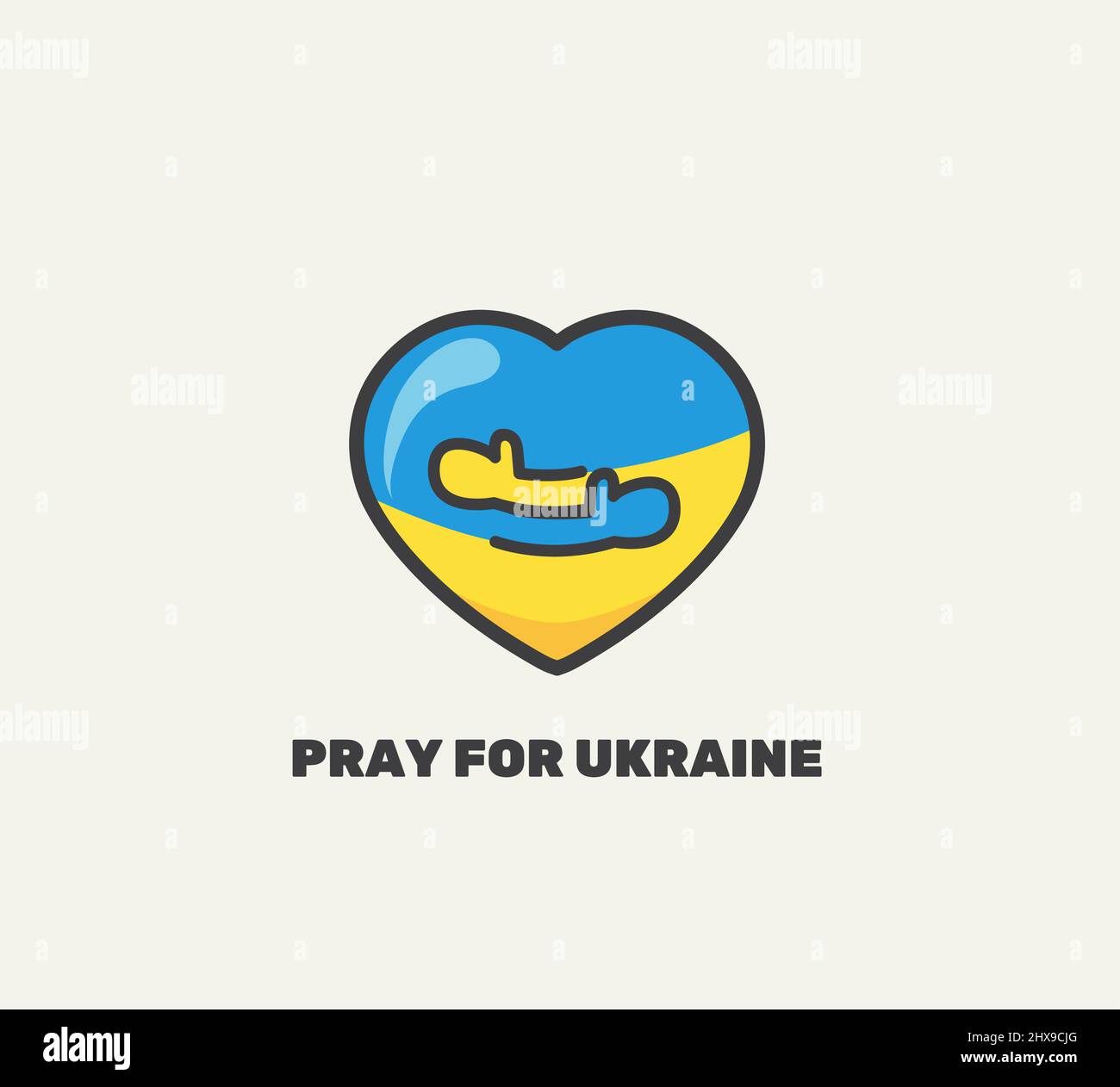 Support for Ukraine. Ukrainian heart that hugging Stock Vector Image ...