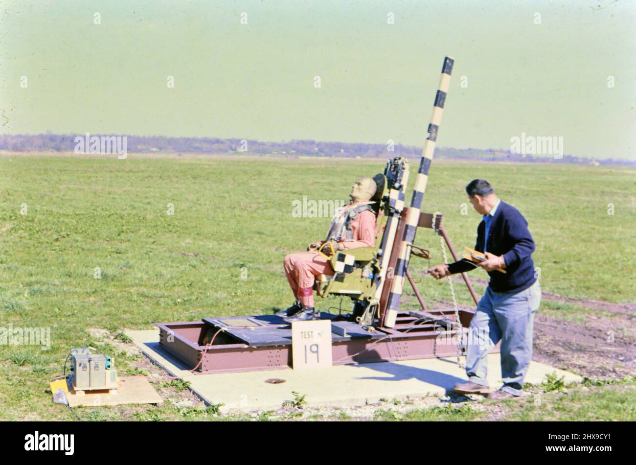 Unique 1960s Crash test dummy testing in the middle of an empty field ...