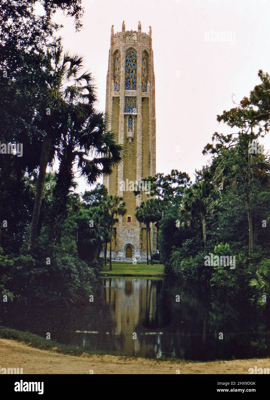 North facade of Singing Tower at Bok Tower Gardens in Florida ca. 1950s ...