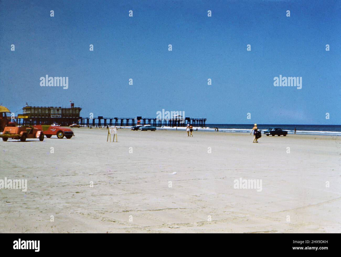 A mostly empty unidentified Florida beach ca. 1950s Stock Photo - Alamy