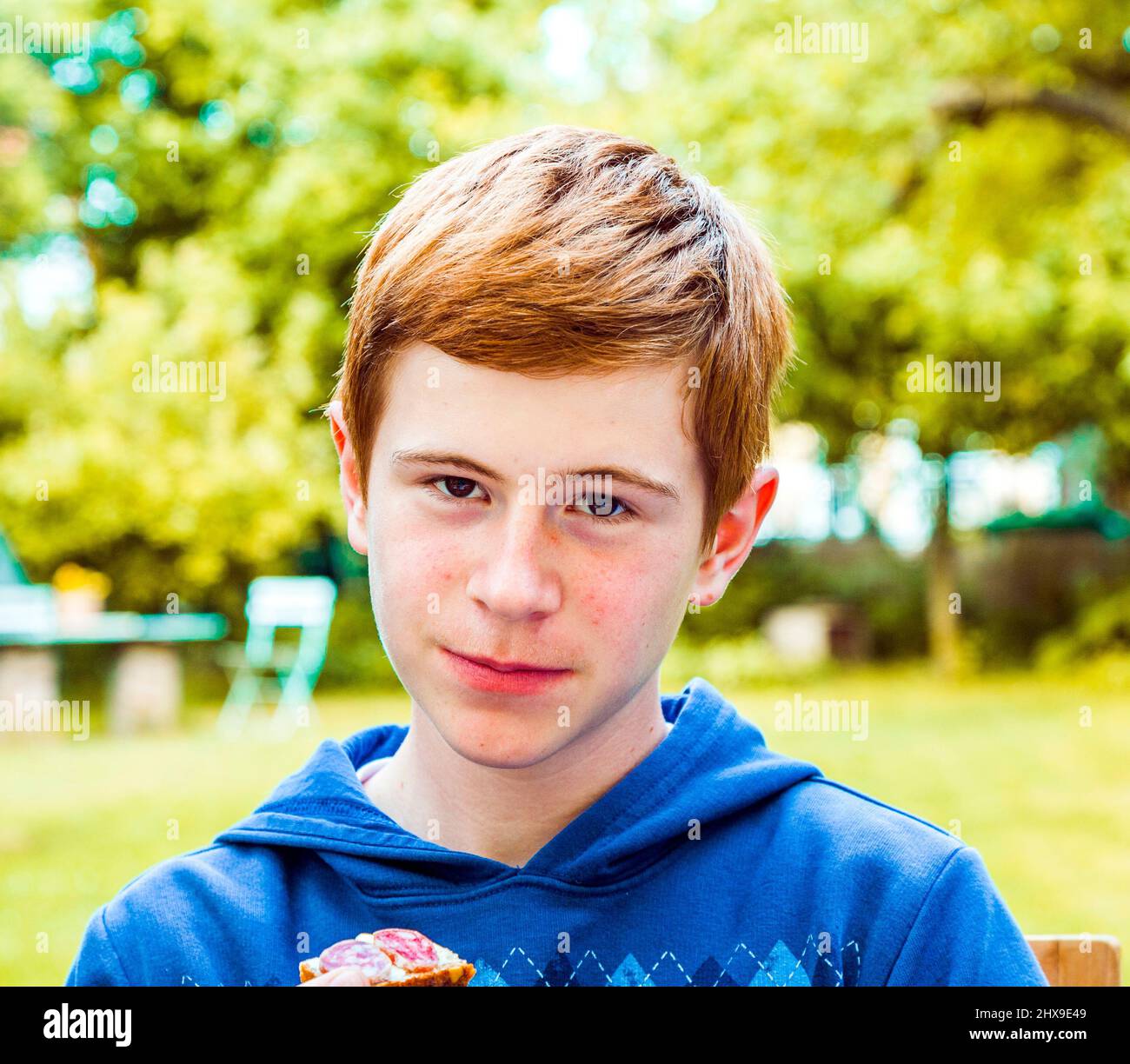 cute boy eating Stock Photo - Alamy
