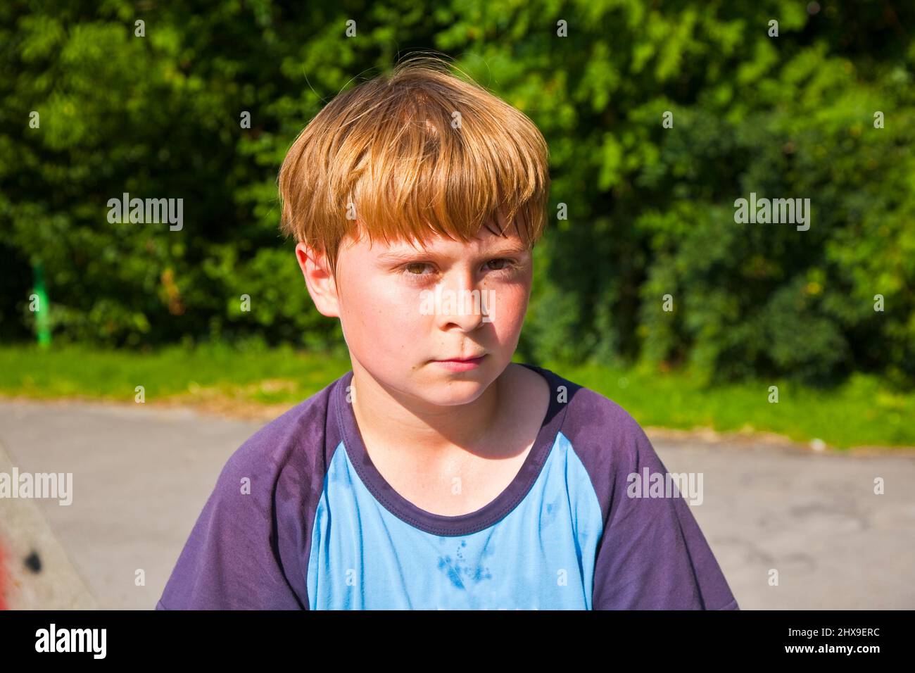 boy with sweating face after sport looks confident Stock Photo - Alamy