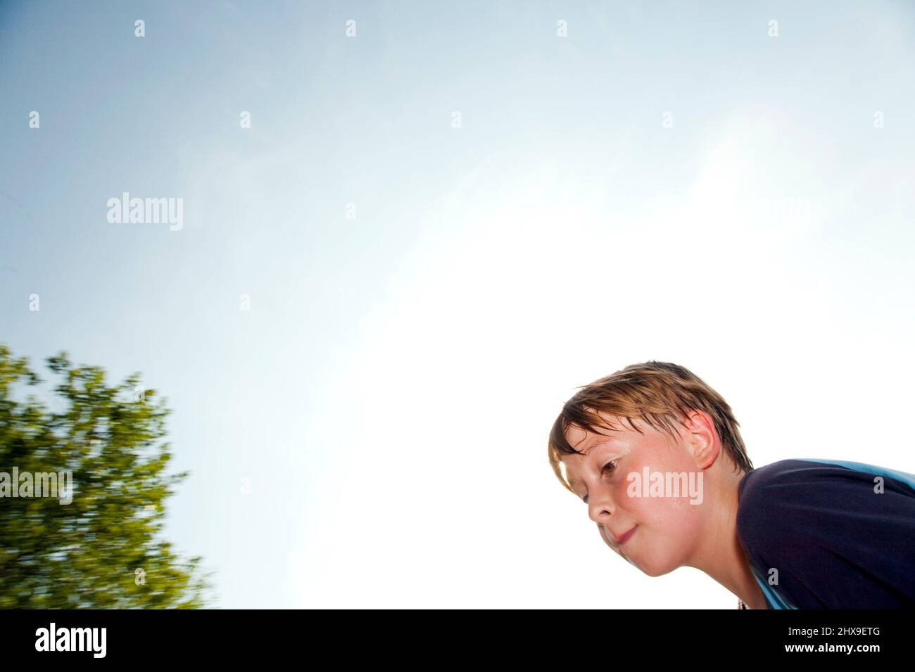 boy with sweating face after sport looks confident Stock Photo - Alamy
