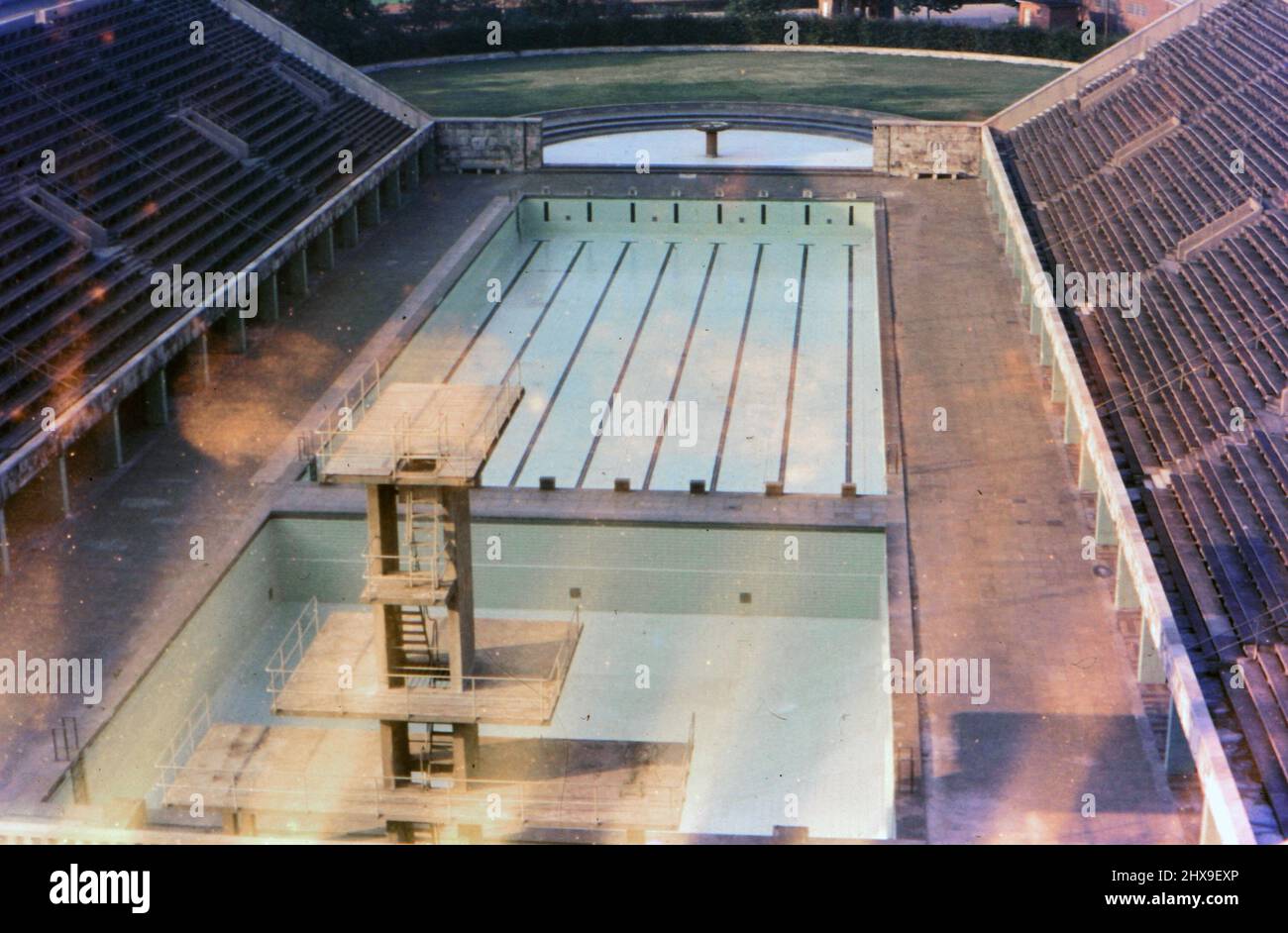 Olympic size swimming pool in West Germany ca. Early 1970s Stock Photo ...