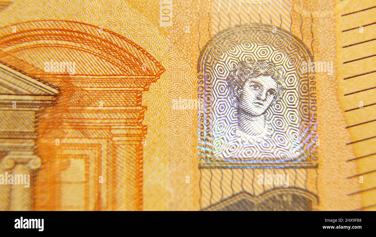 50 euro note hologram euro hi-res stock photography and images - Alamy