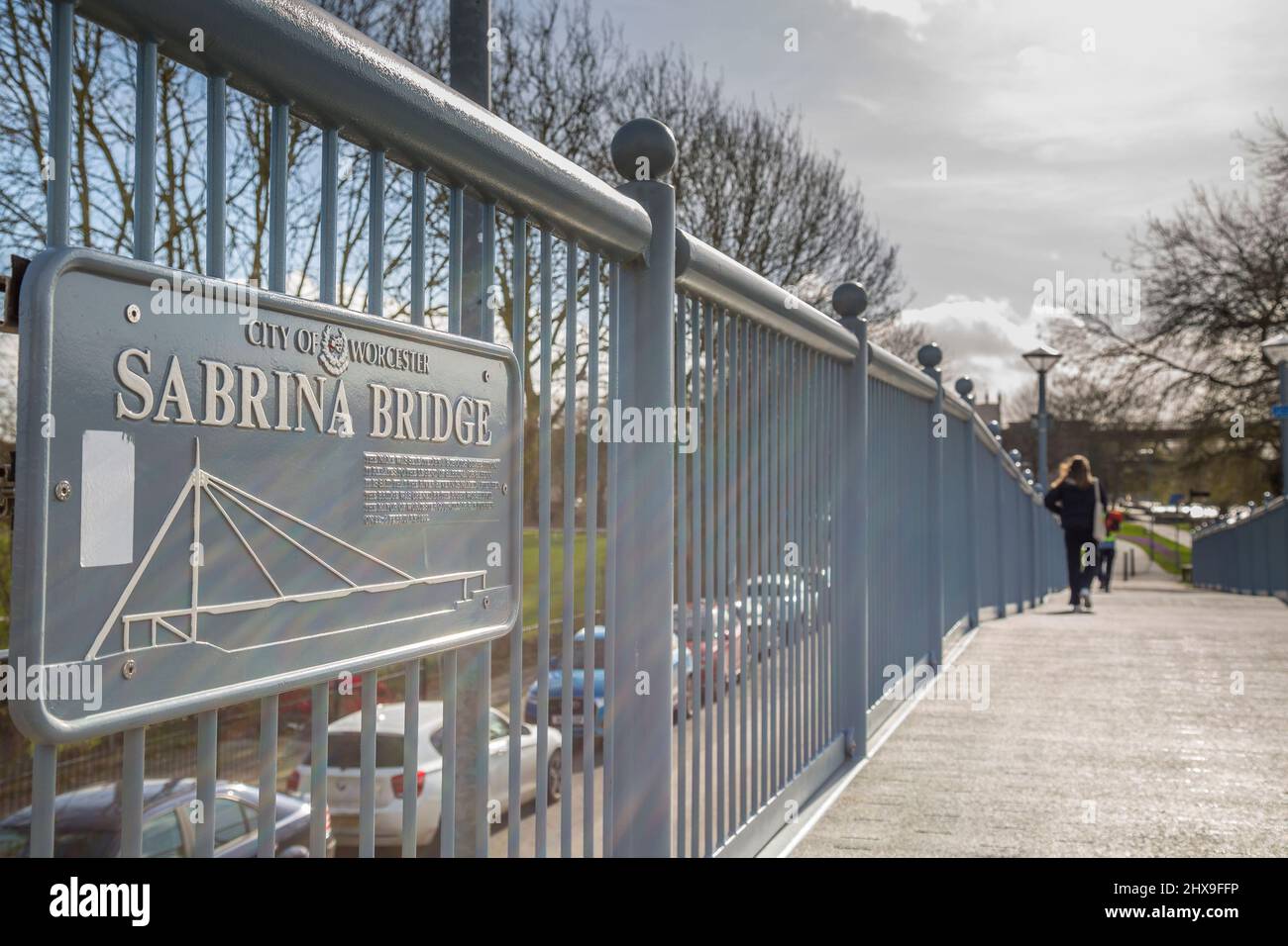 Sabrina Bridge, Worcester, England - footbridge over the River Severn ...