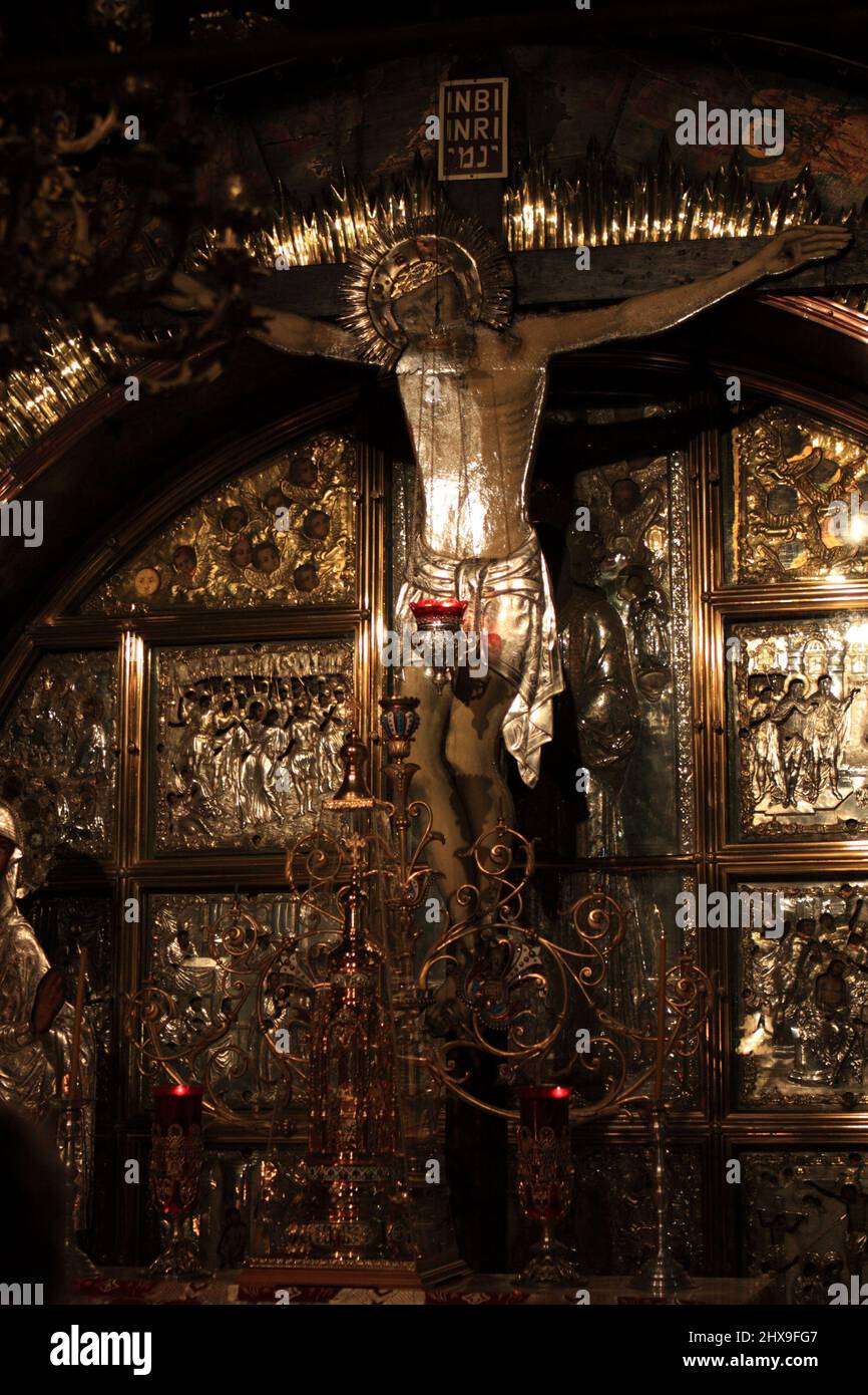 Golgotha, Church of the Holy Sepulchre, Jerusalem Stock Photo - Alamy