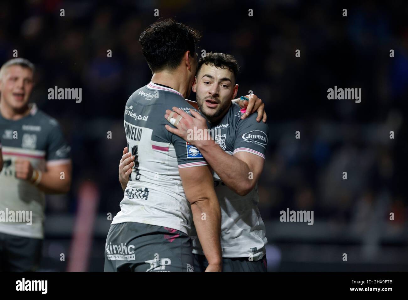 Hull Fc Jake Connor celebrates his opening try with Hull Fc Andre ...