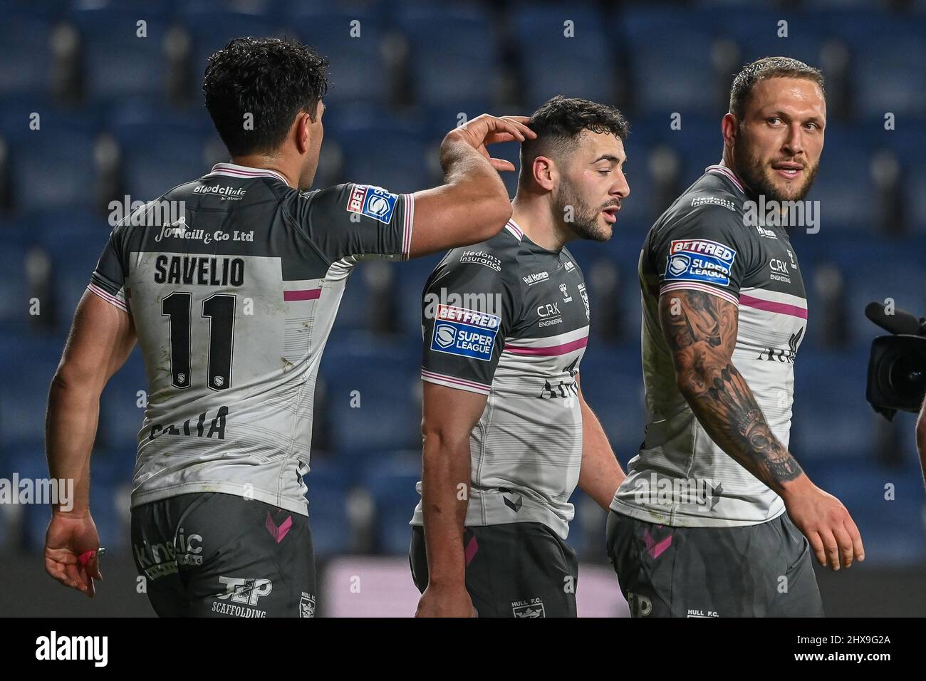 Jake Connor (1) of Hull FC celebrates his try Stock Photo - Alamy