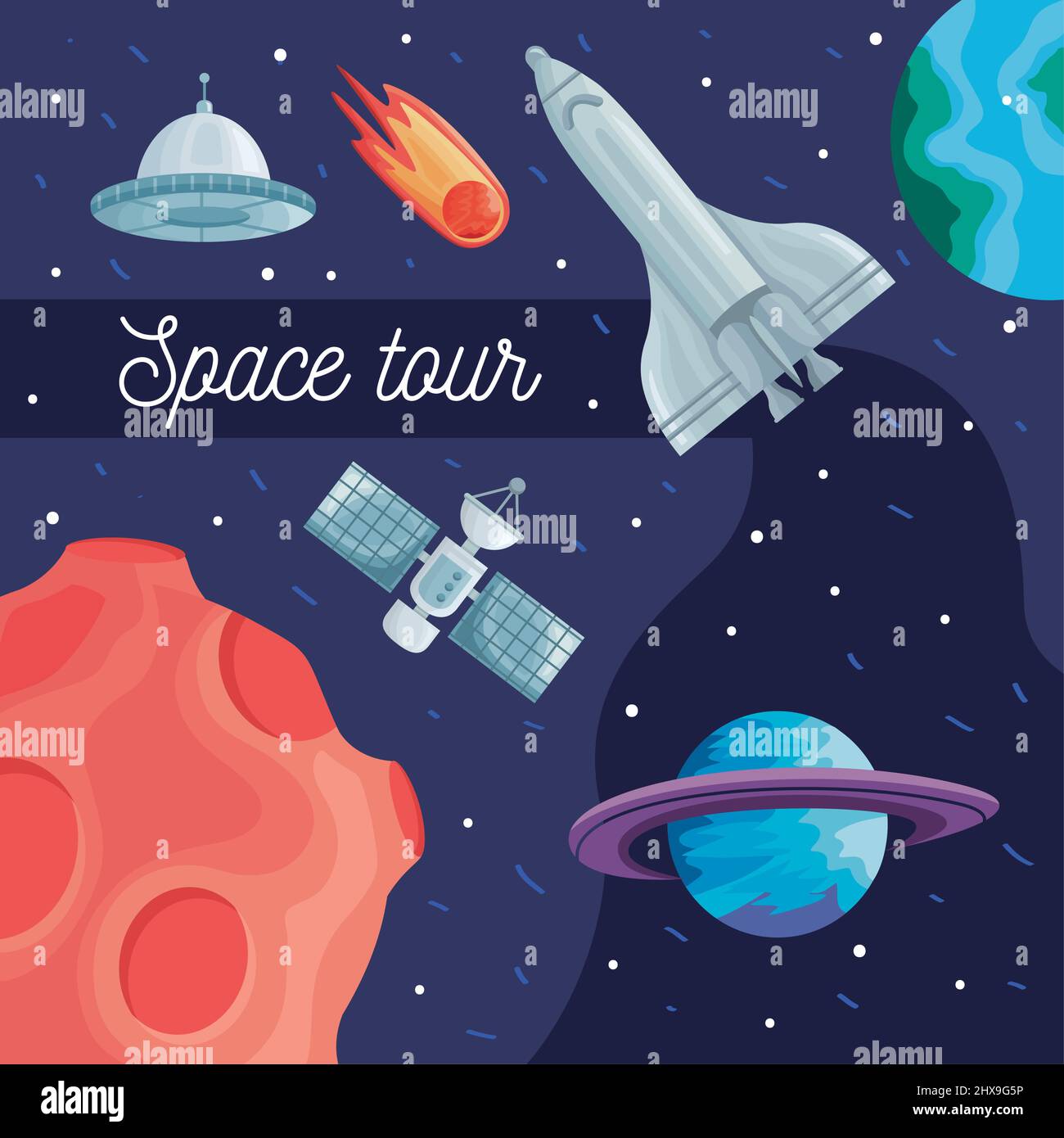 space outer lettering postcard scene Stock Vector Image & Art - Alamy