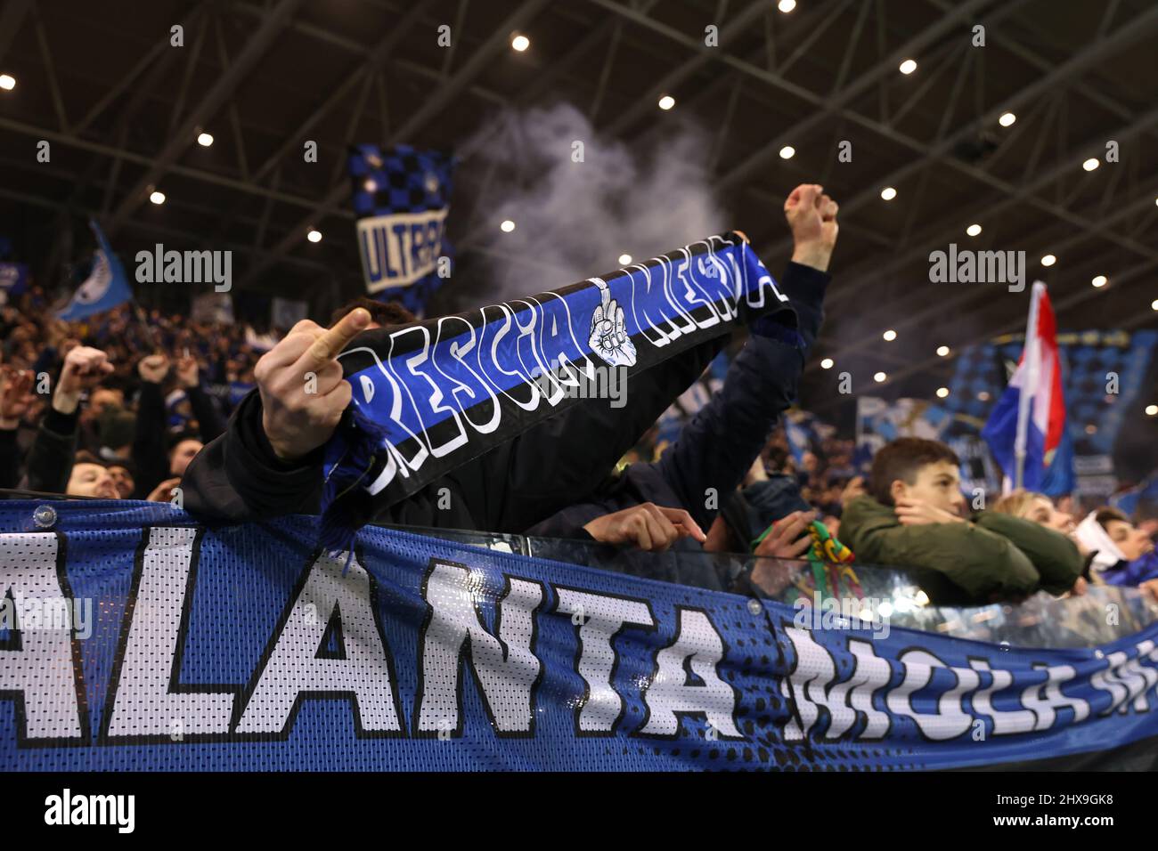 Bergamo, Italy, 10th March 2022. Atalanta fans during the UEFA Europa ...
