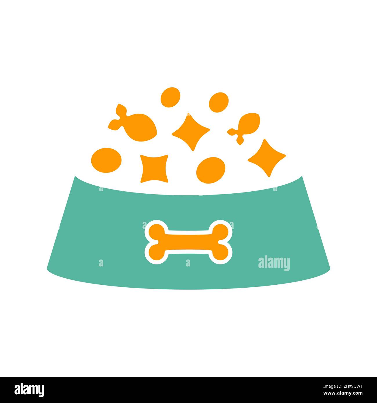 Vector illustration of cartoon pet feed on white background Stock ...