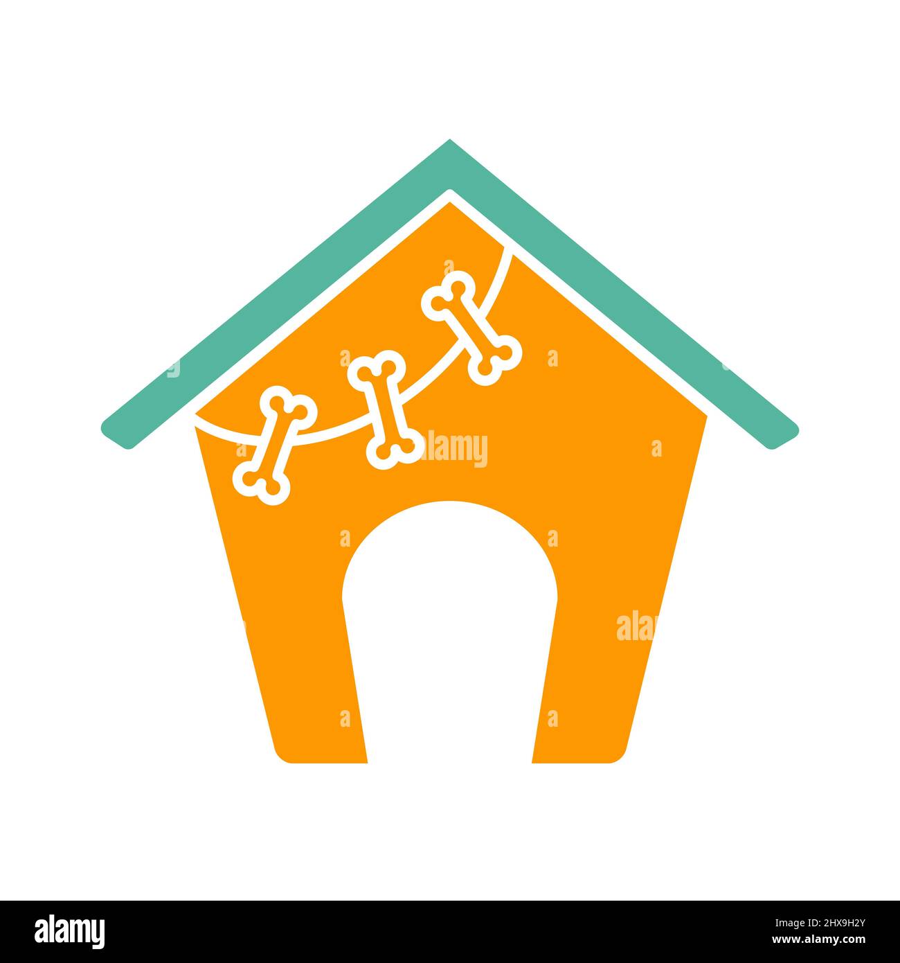 Vector illustration of cartoon yellow dog house Stock Vector Image ...
