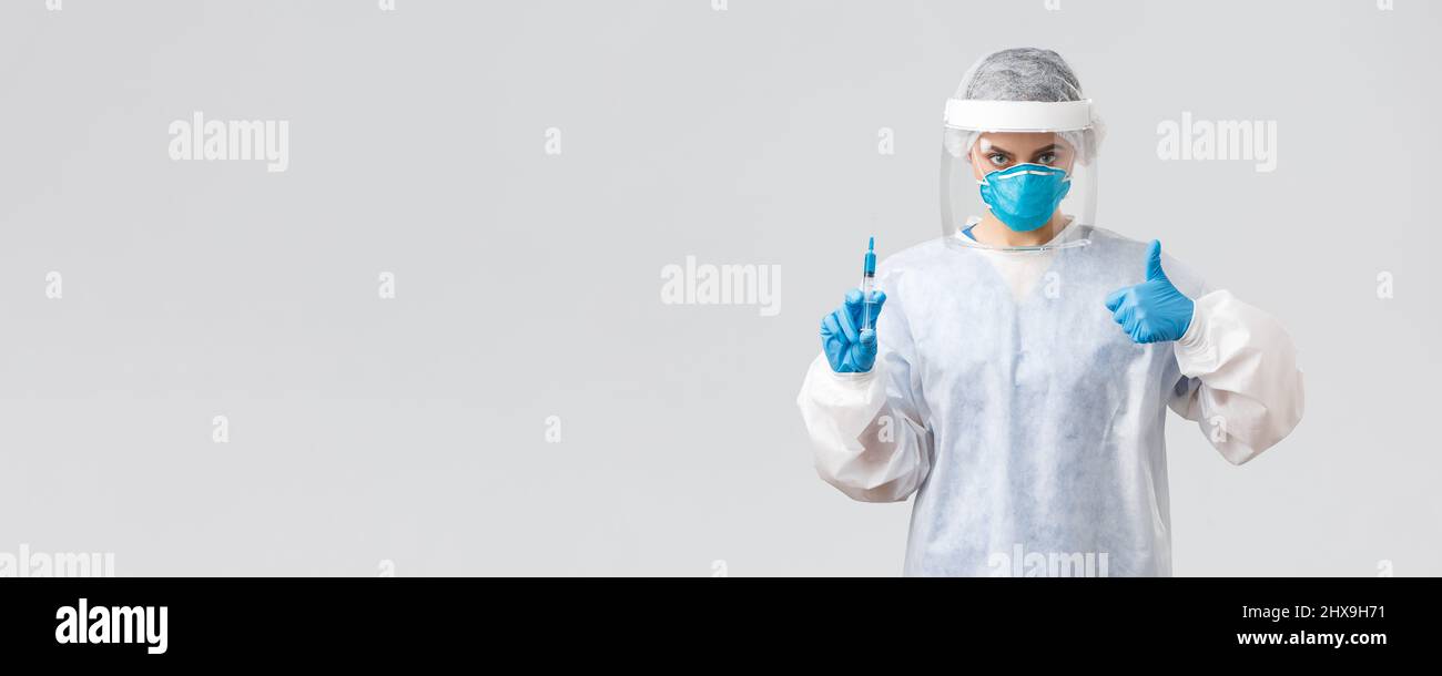 Covid-19, medical research, healthcare workers and quarantine concept ...