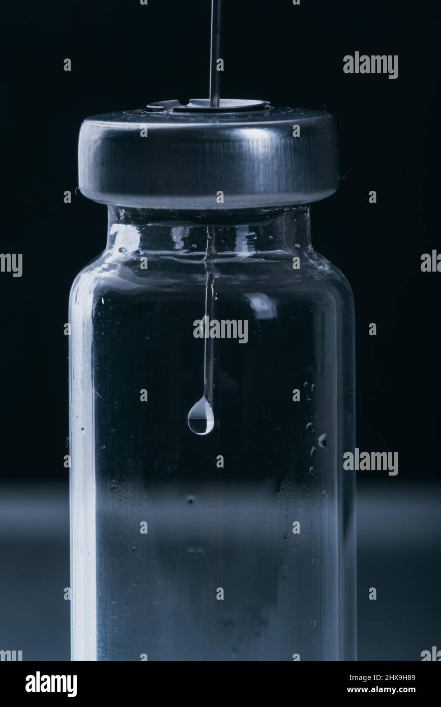 Medicine, Injection, vaccine and disposable syringe, drug concept ...