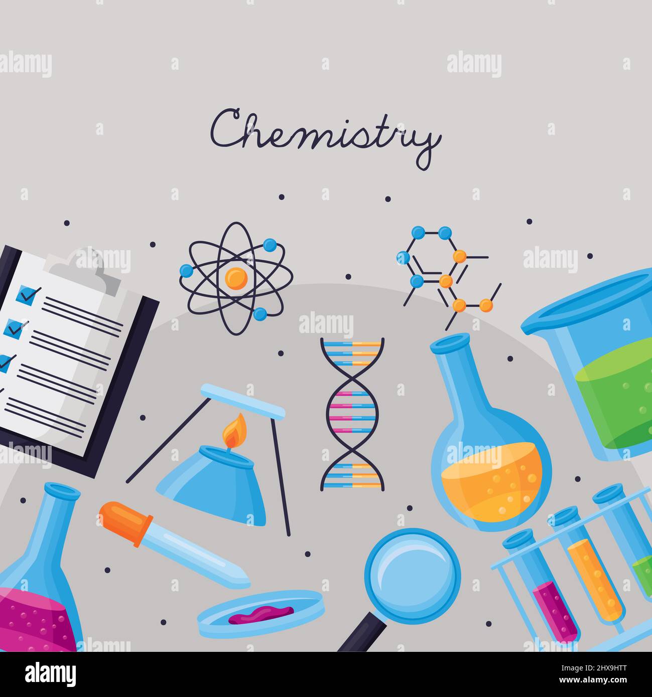 chemestry laboratory lettering and equipment Stock Vector Image & Art ...