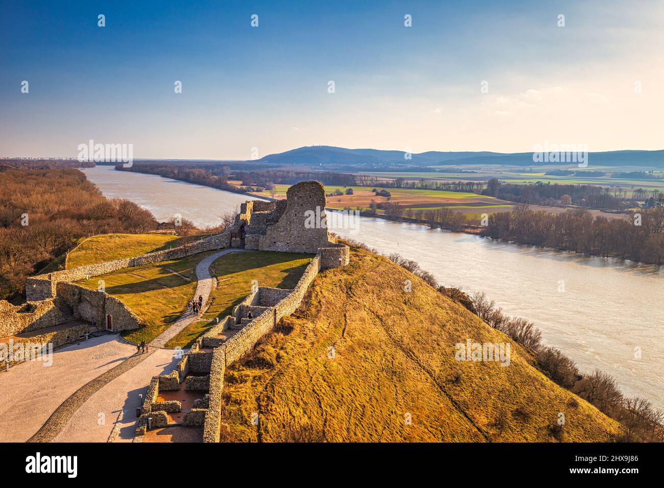 Devin castle ruins above the Danube river near Bratislava, Slovakia ...