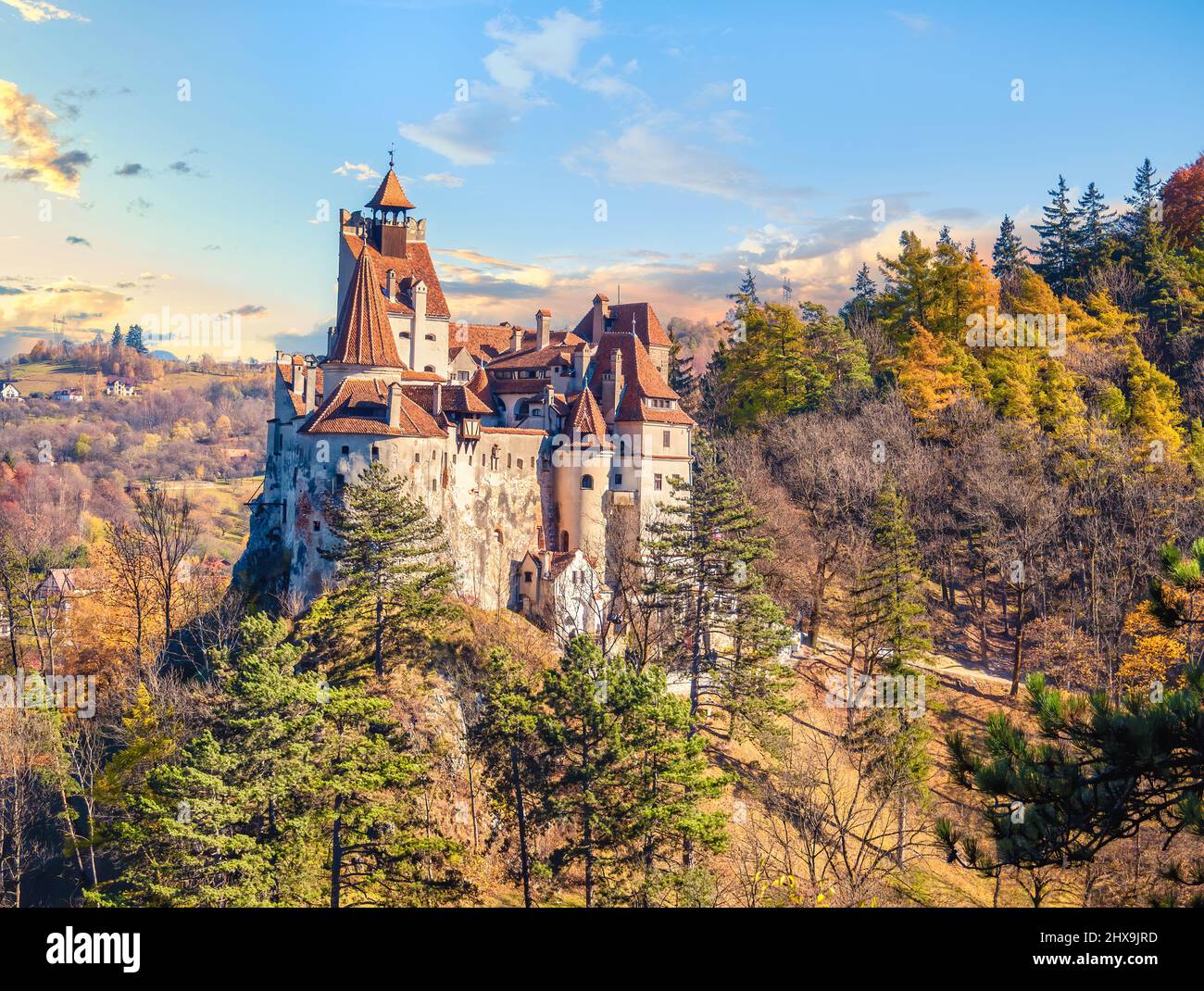 Bran, Romania - 10.30.2021: The famous medieval Bran Castle, known as ...
