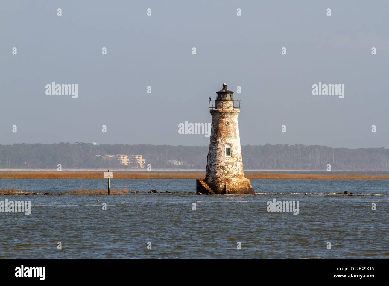 Cockspur Island Lighthouse off coast of Tybee Island, Georgia Stock ...