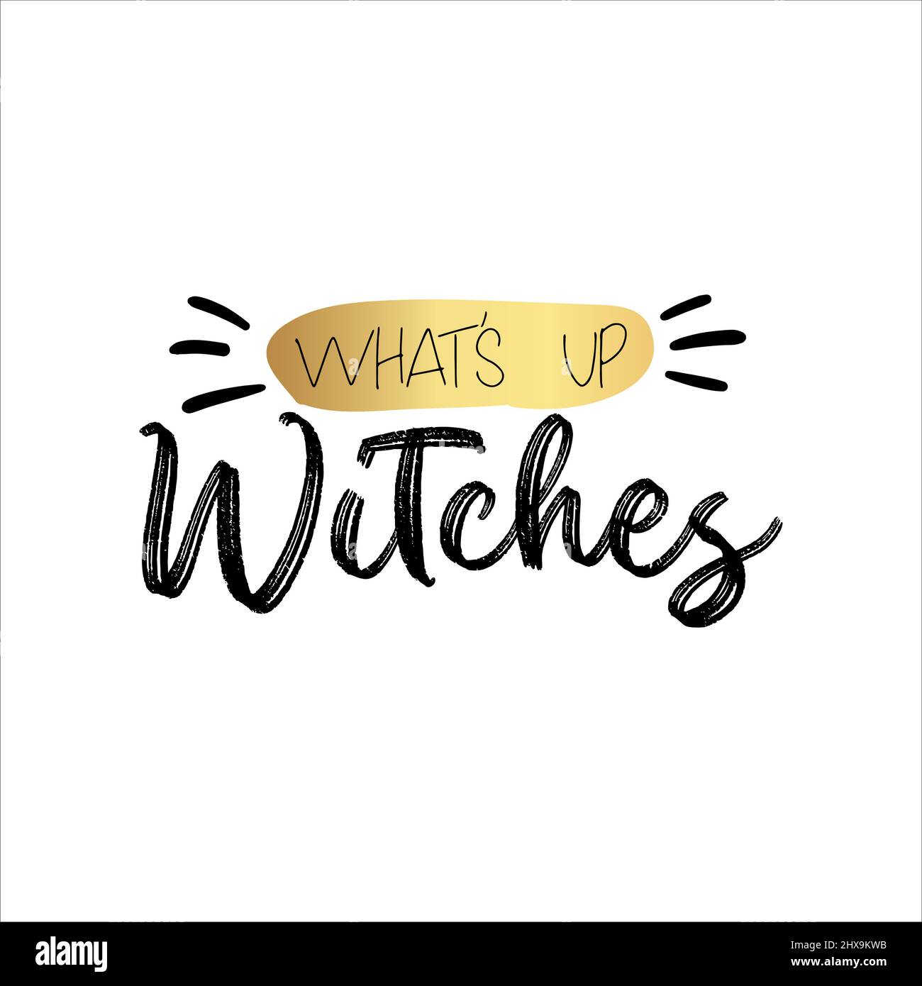 What's up Witches of black ink on a white background Stock Vector Image ...