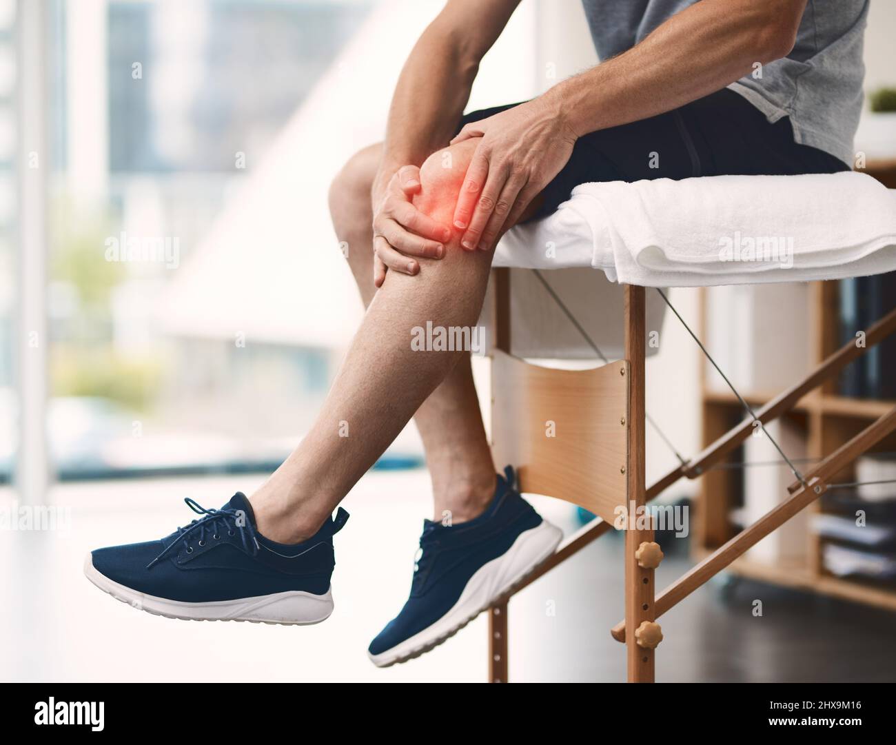 I think I might have busted my knee. Shot of an unrecognizable man ...