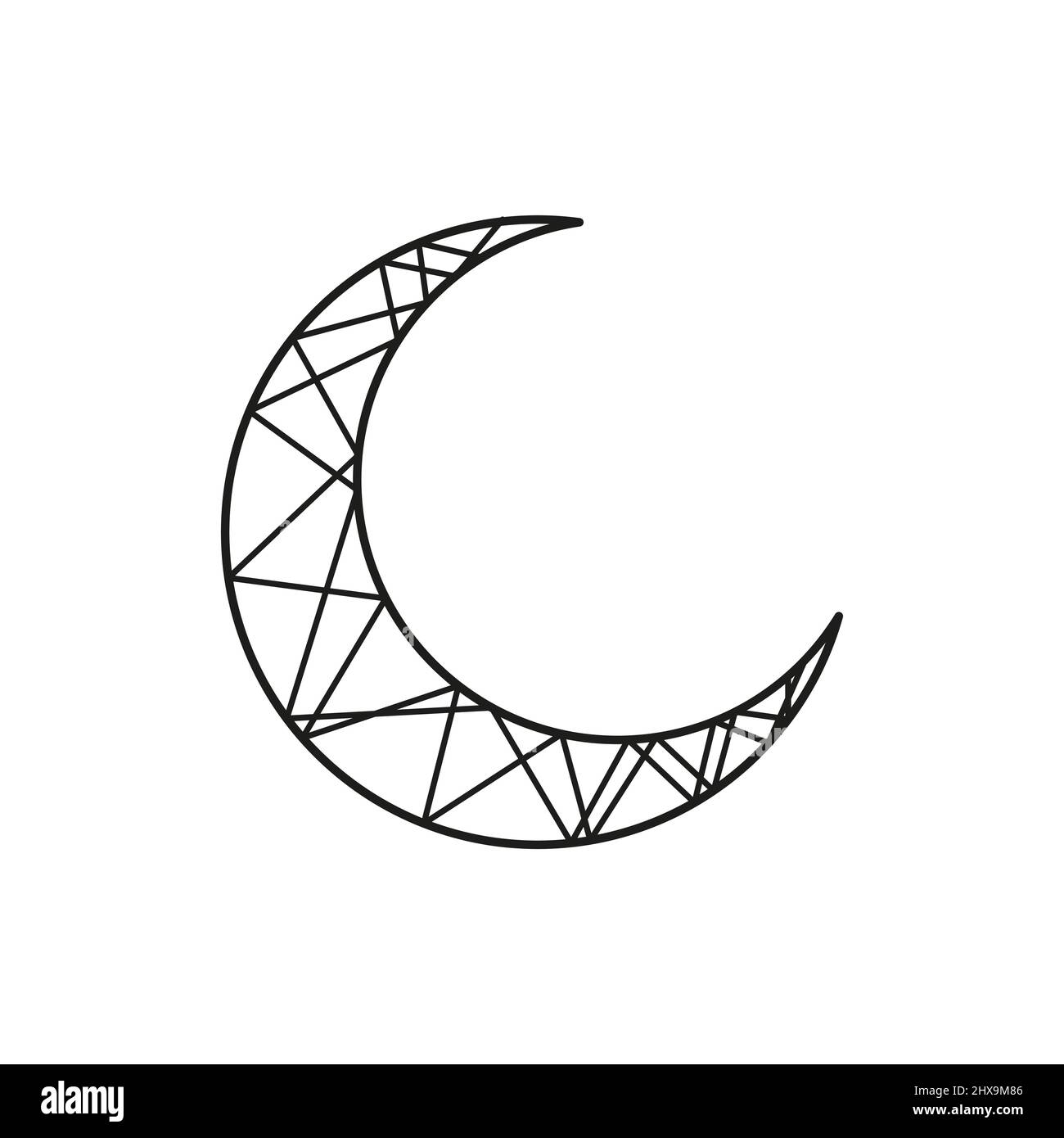 Moon vector icon. Black moon icon. Celestial crescent isolated elements ...