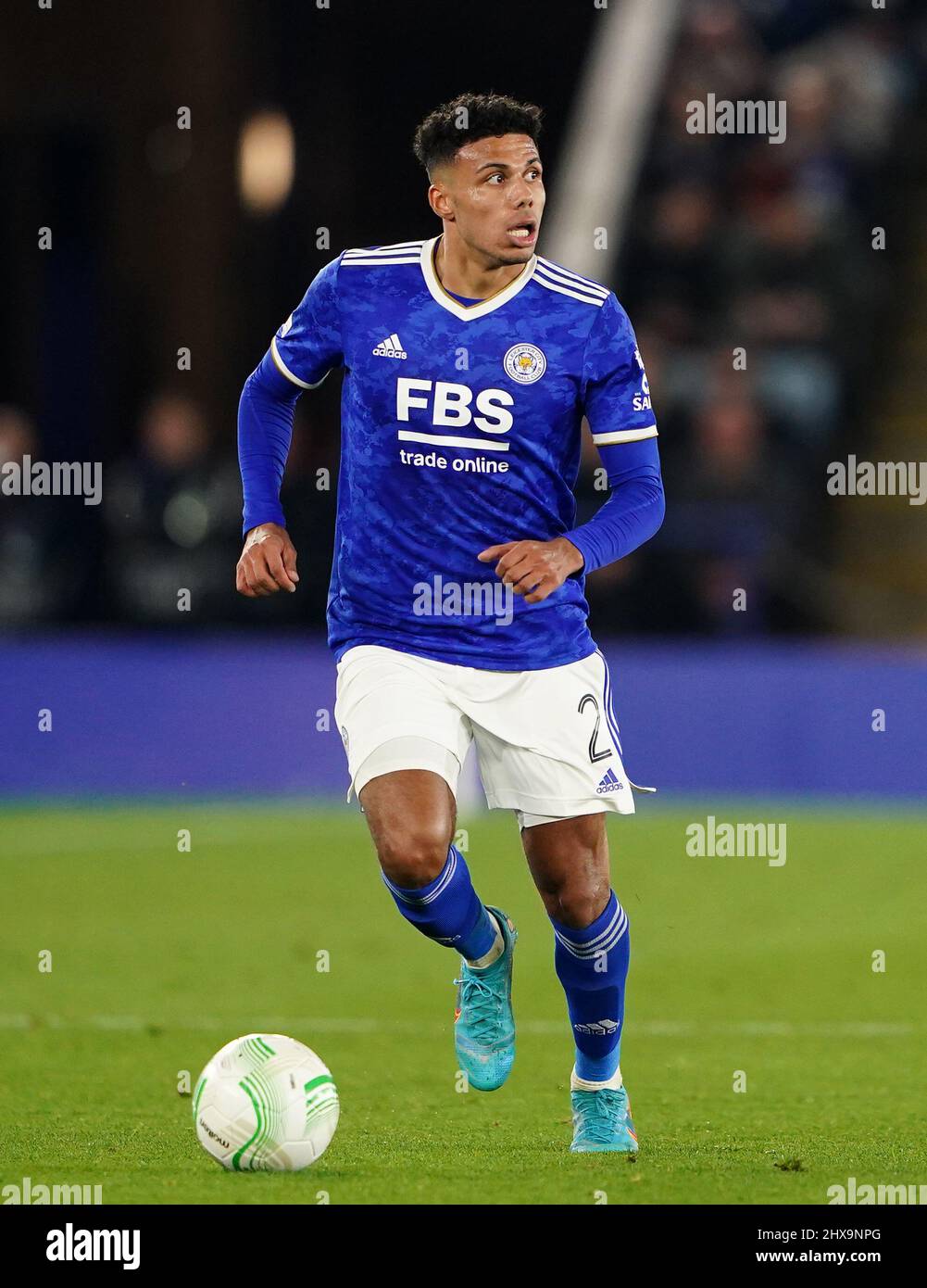 Leicester City's James Justin during the UEFA Europa Conference League ...