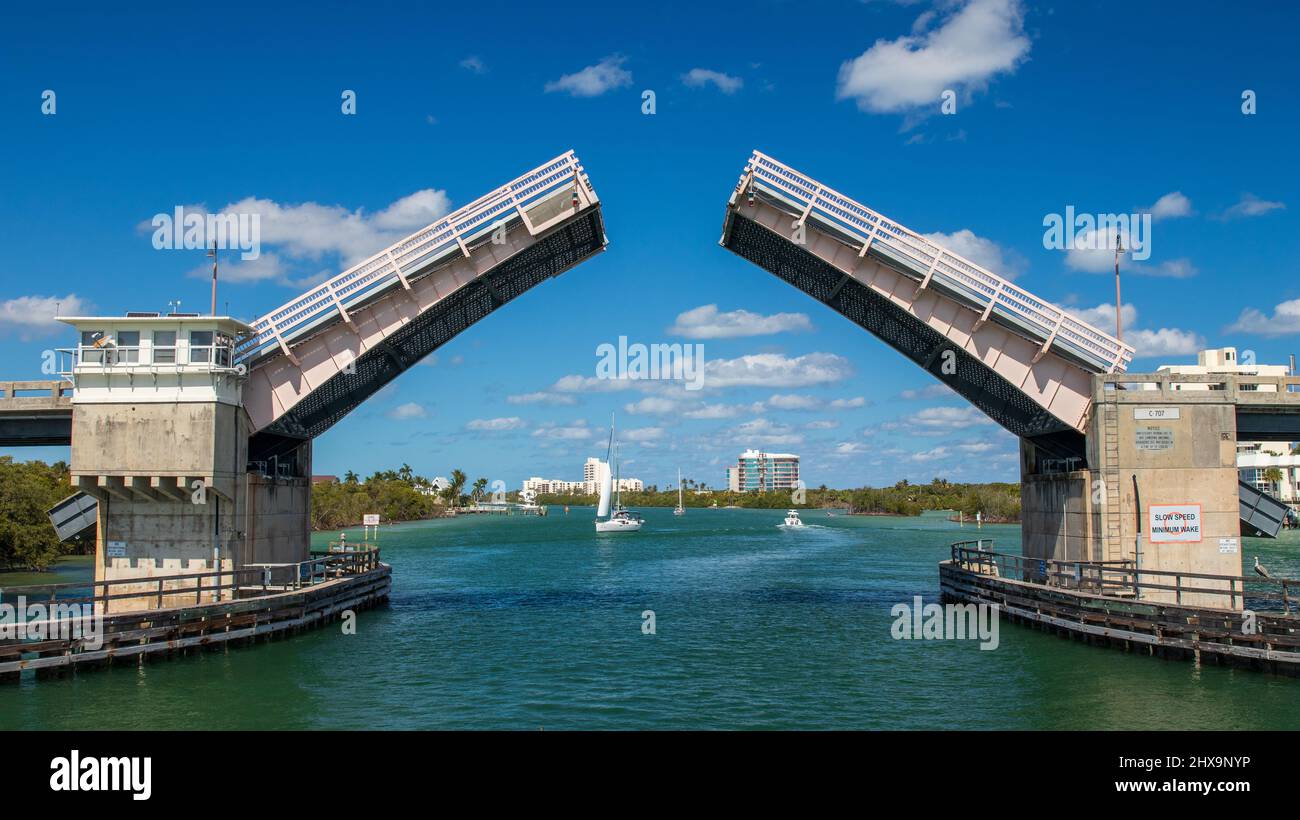 Draw Bridges on the Indian River in Florida Stock Photo - Alamy
