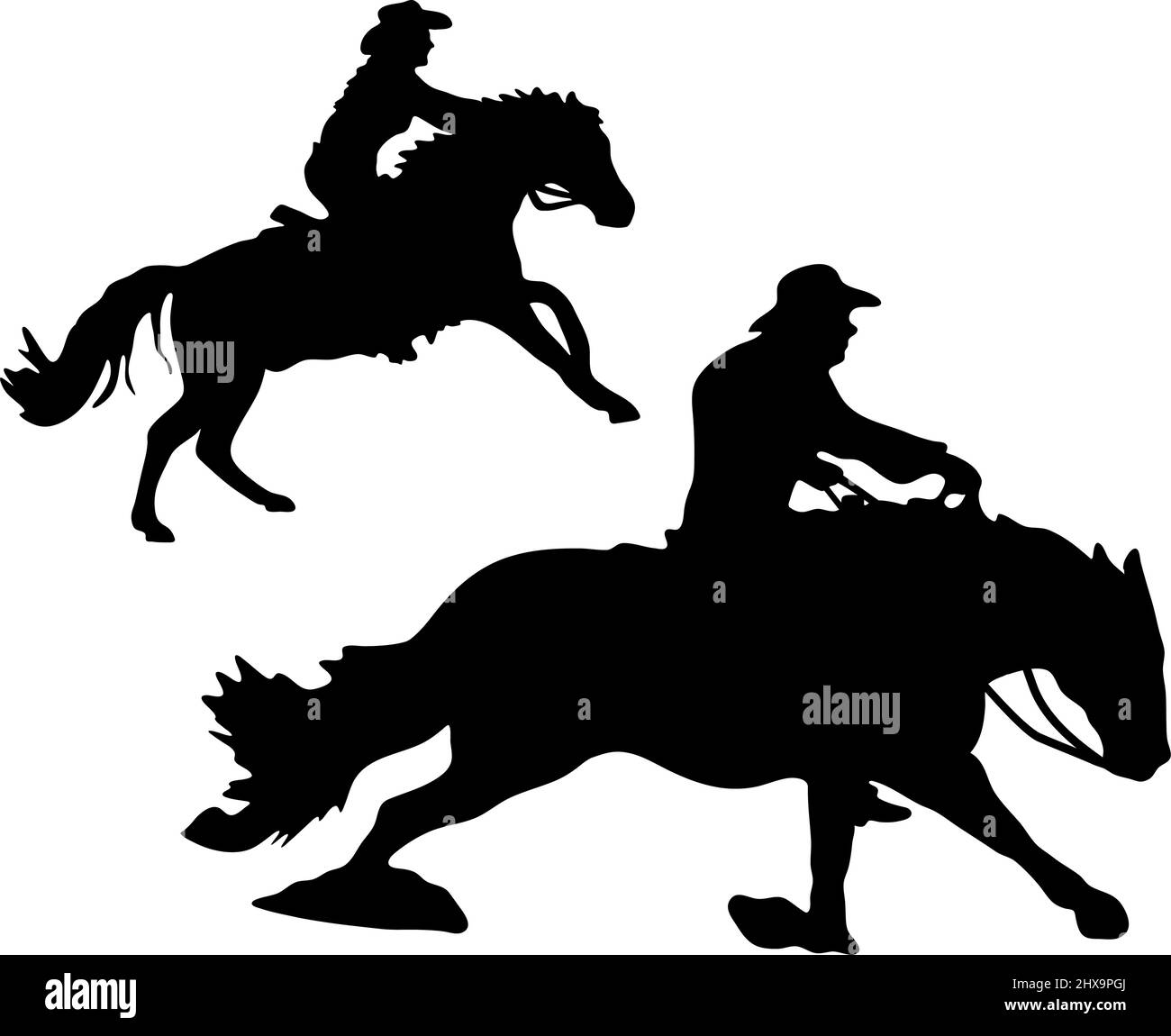 Silhouette cowgirl horse Stock Vector Images - Alamy