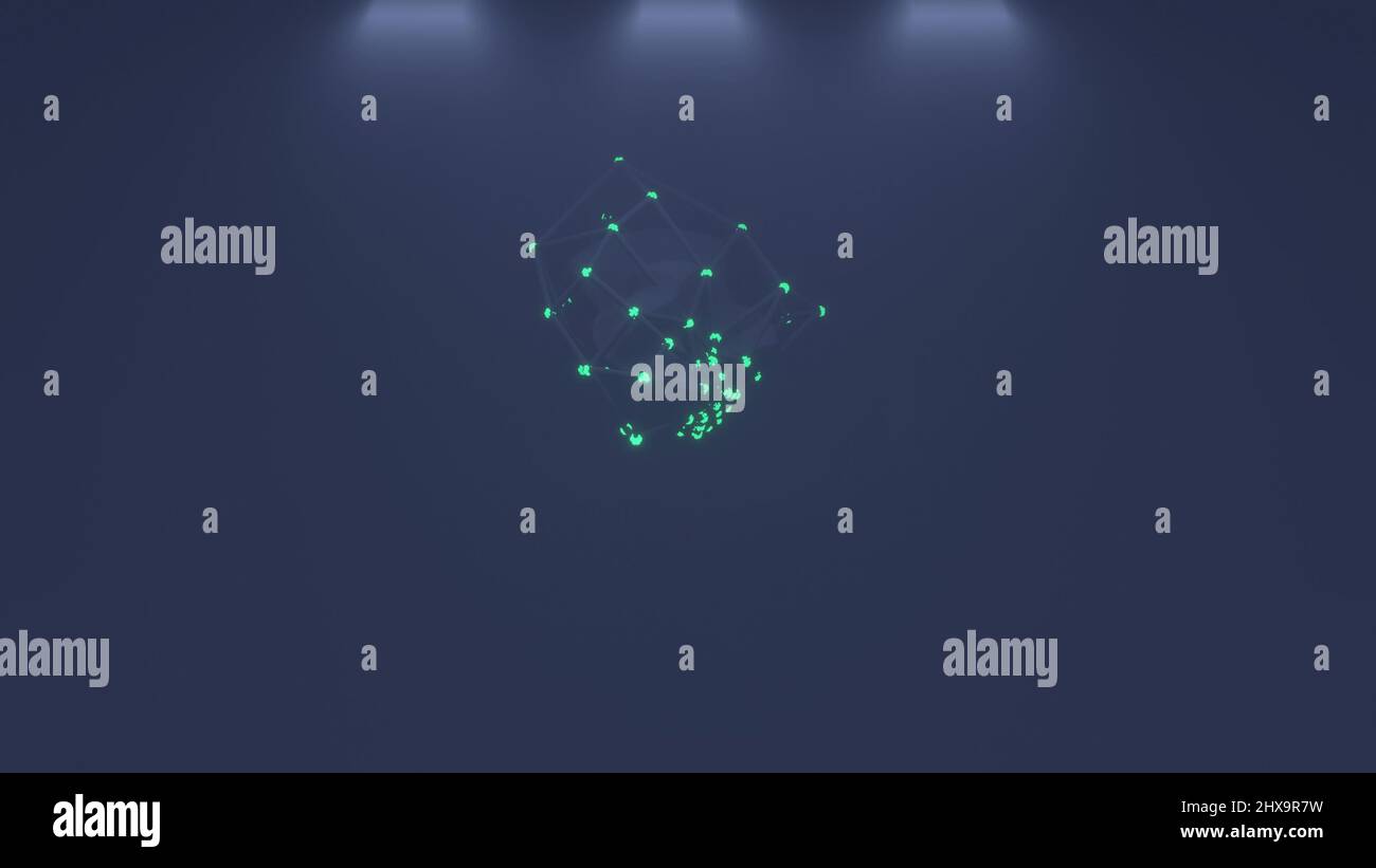 Glowing lamps in geometric figure in 3d 4K UHD illustration Stock Photo ...