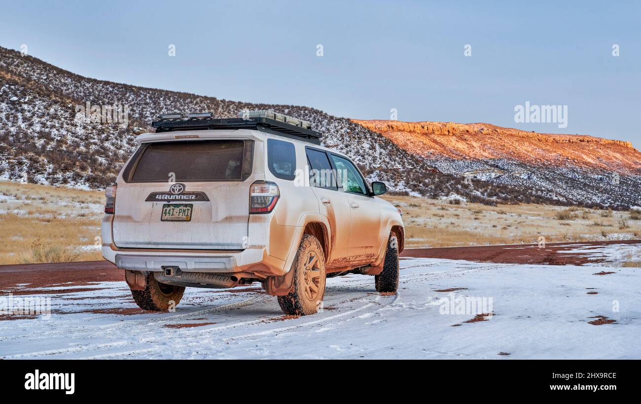 Fort Collins, CO, USA - February 17, 2022: Dirty Toyota 4Runner SUV ...