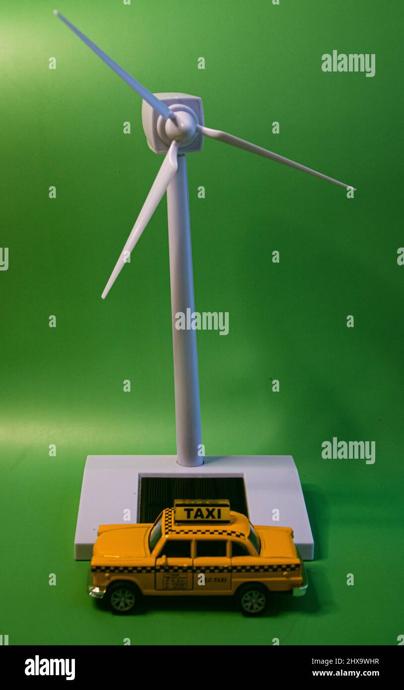 Concept of using electricity from wind turbine to fuel all electric ...