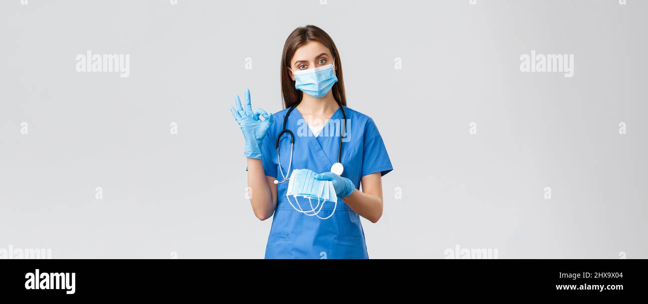 Covid-19, preventing virus, health, healthcare workers concept ...
