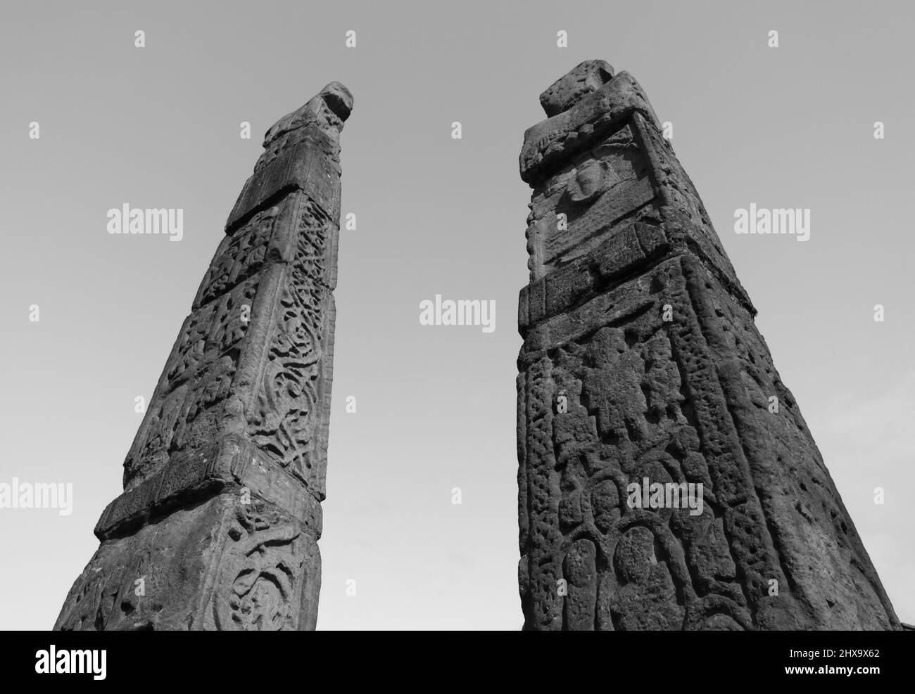 Sandbach in Cheshire with ancient saxon stone crosses Stock Photo - Alamy