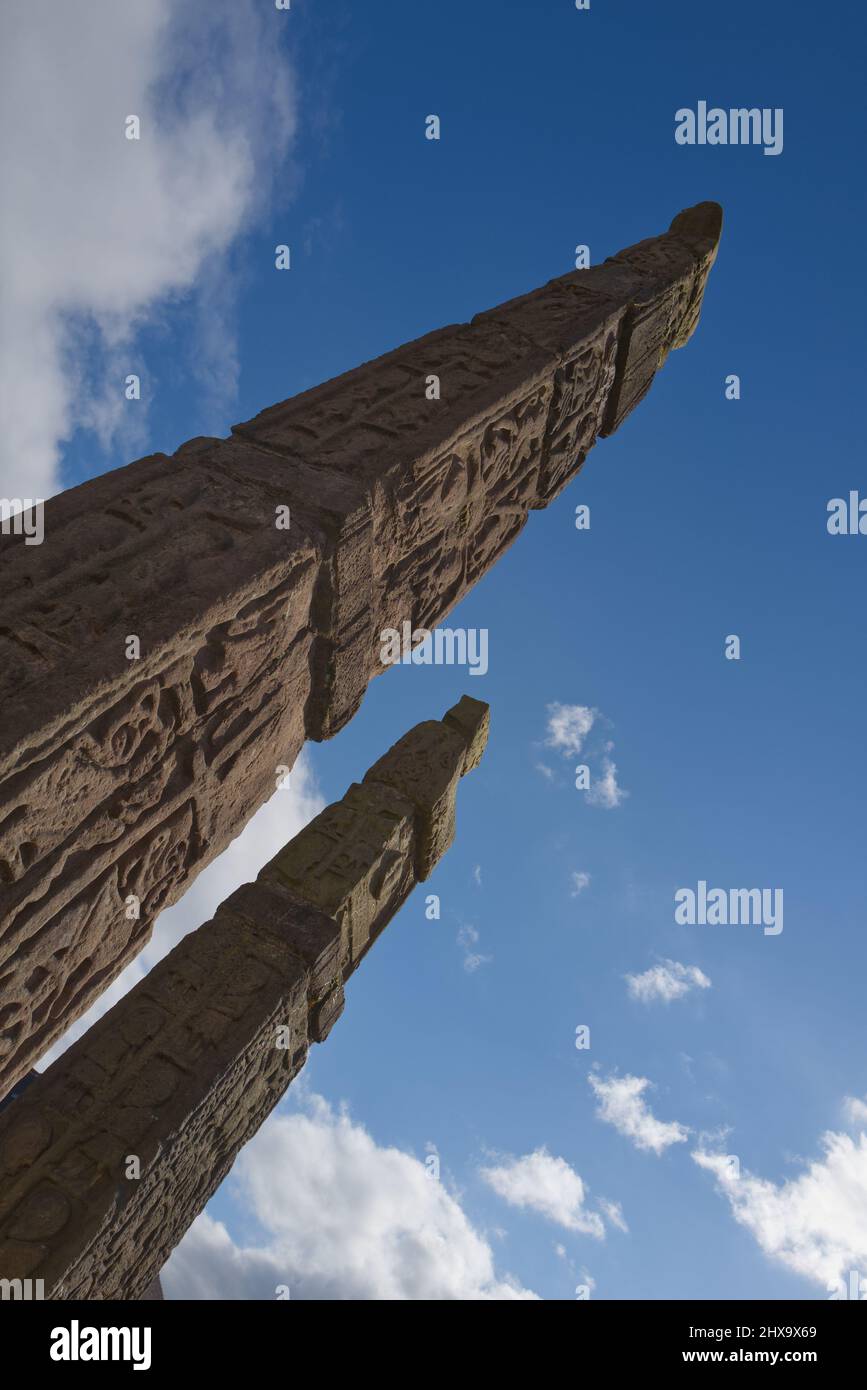Sandbach in Cheshire with ancient saxon stone crosses Stock Photo - Alamy