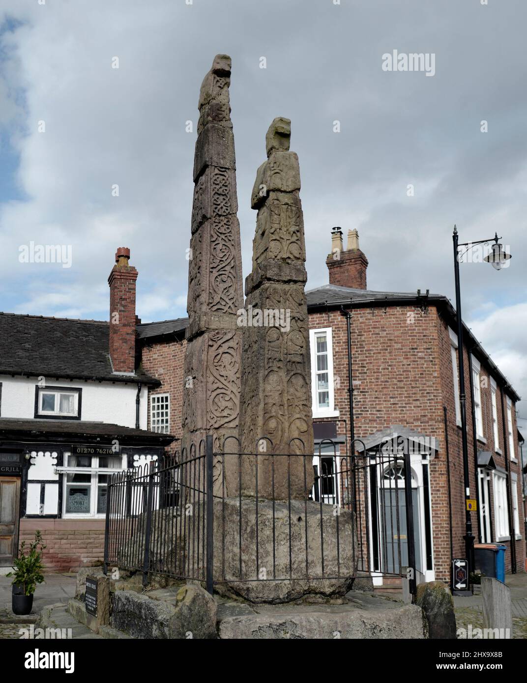 Ancient crosses heritage british england cheshire hi-res stock ...