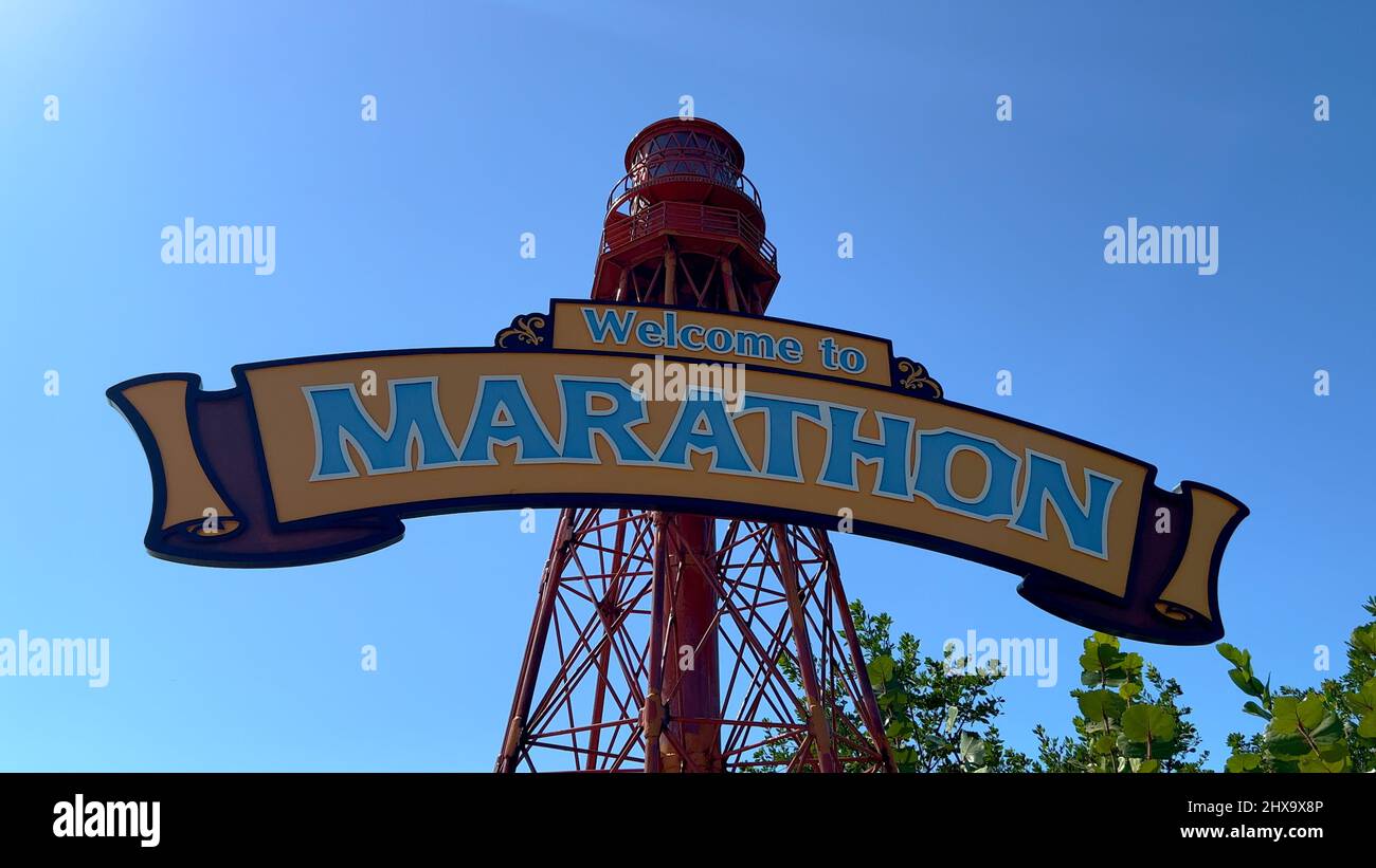 City of Marathon welcome sign on the Florida Keys - ISLAMORADA, UNITED ...