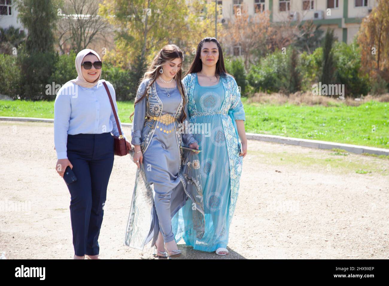 Erbil, Iraq. 10th Mar, 2022. People dressed up celebrate the ...