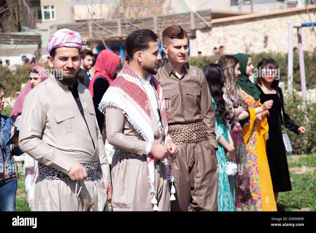 Erbil, Iraq. 10th Mar, 2022. People dressed up celebrate the ...