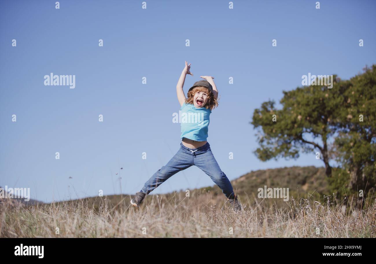 happiness, childhood, freedom, movement and people concept - happy ...