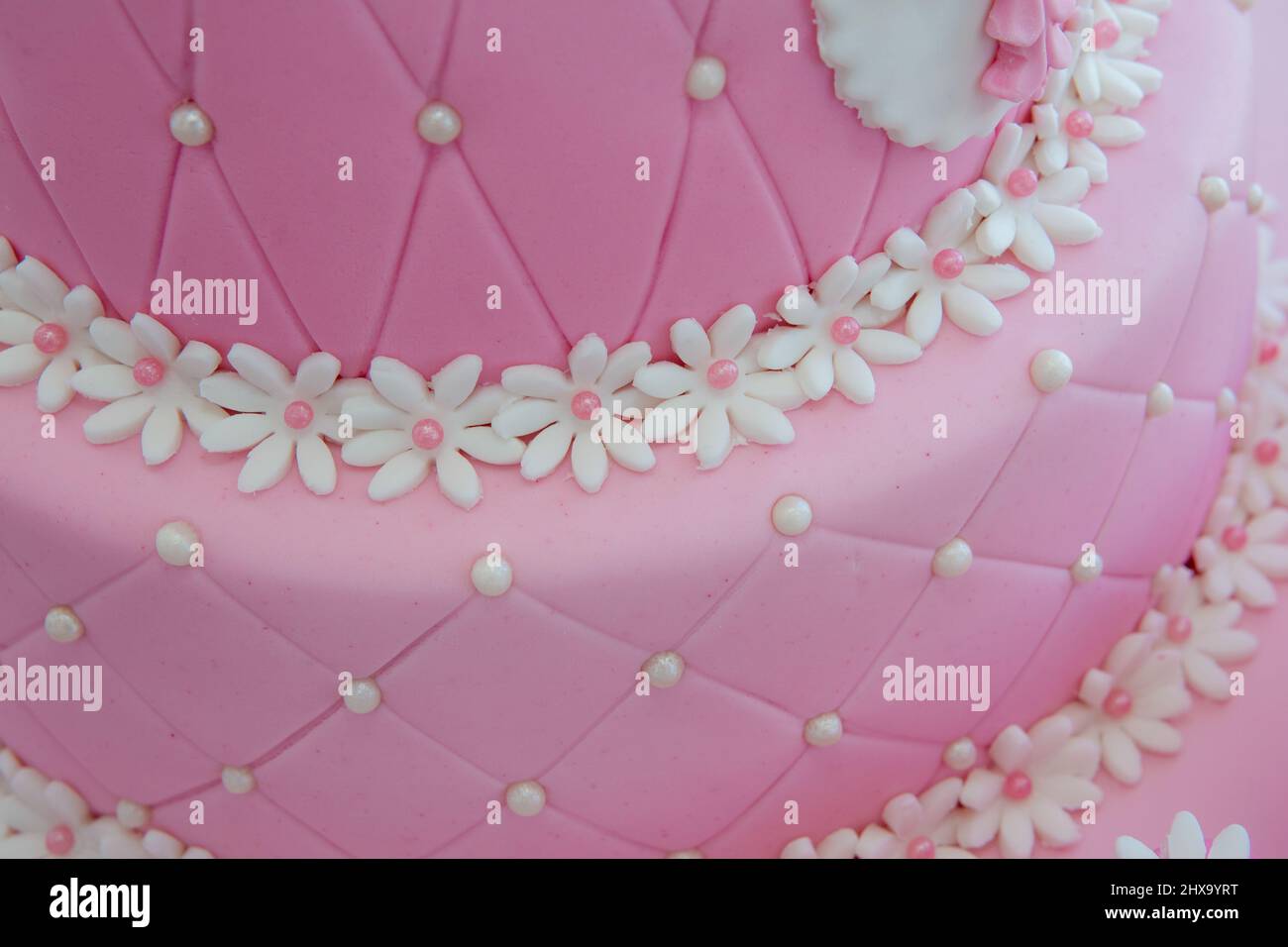 Detail of a Pink Confectionery Cake Stock Photo - Alamy