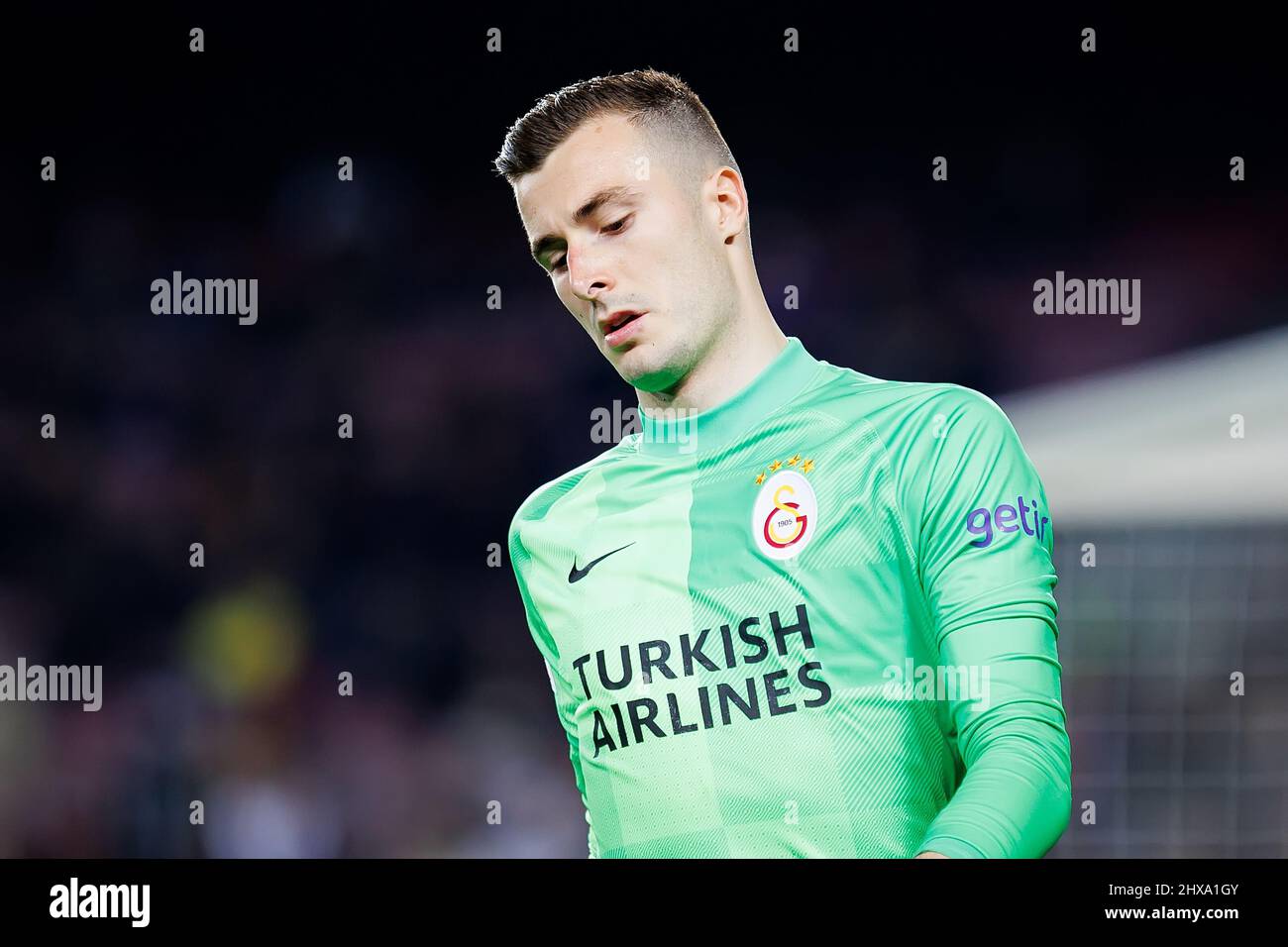 Barcelona, Spain. 10th Mar, 2022. Iñaki Peña in action during the Uefa ...