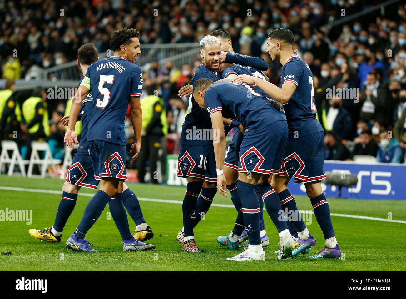 Madrid, Spain. 9th Mar, 2022. Paris Saint-Germain team group (PSG ...