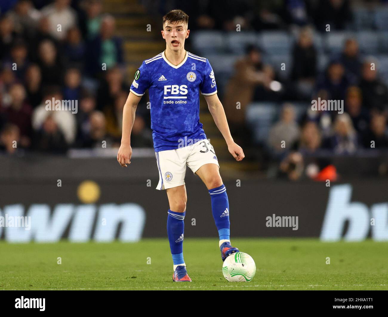 Leicester, UK. 10th March 2022. Luke Thomas of Leicester City during ...