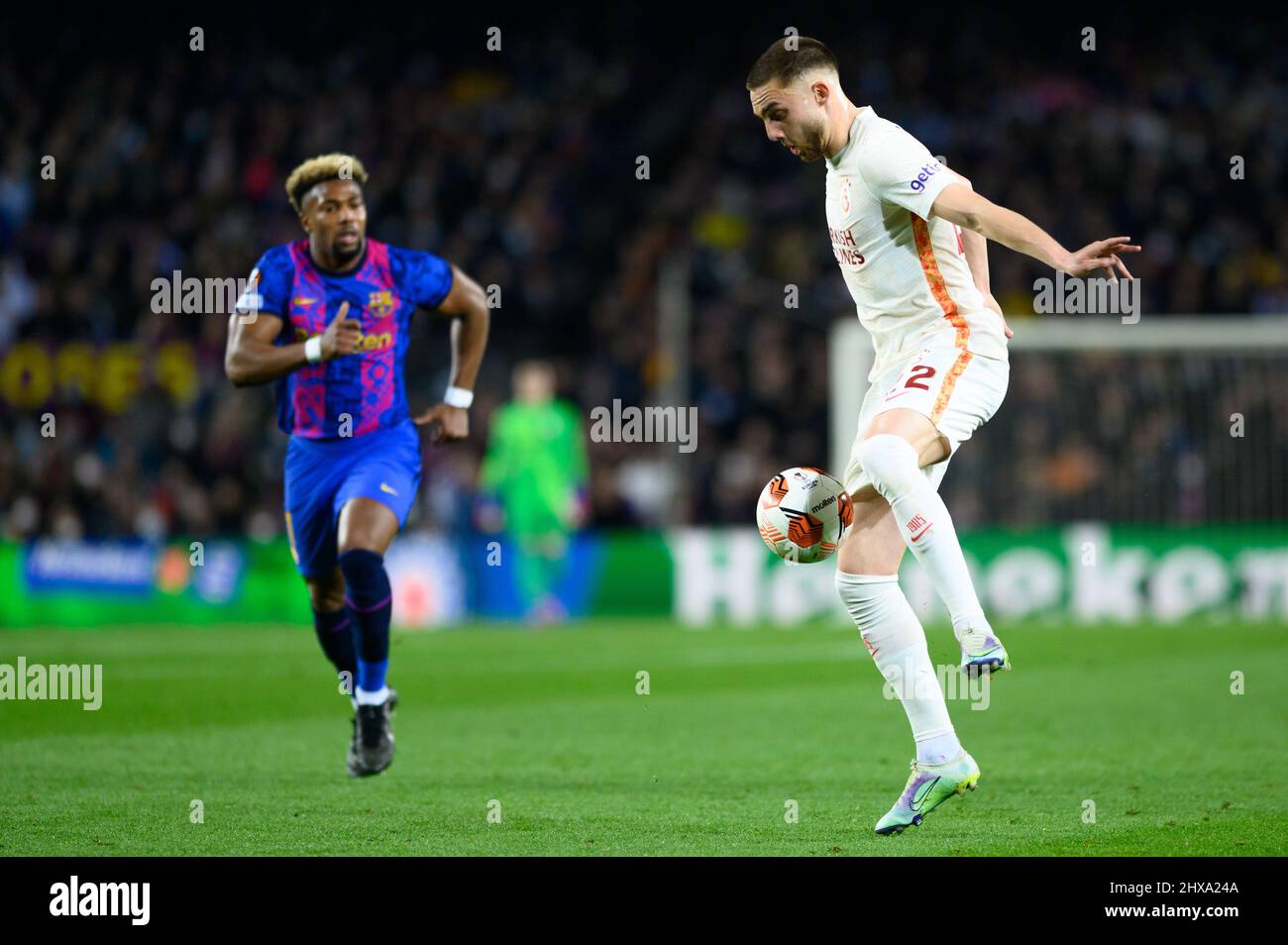 Barcelona, Spain. 10th Mar, 2022. Berkan Kutlu of Galatasaray AS during ...