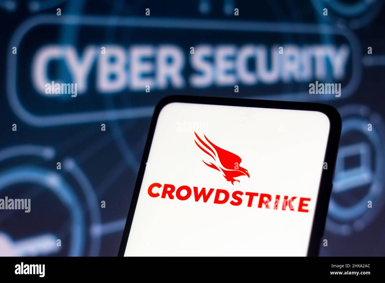 In this photo illustration the logo from the cyber security company ...